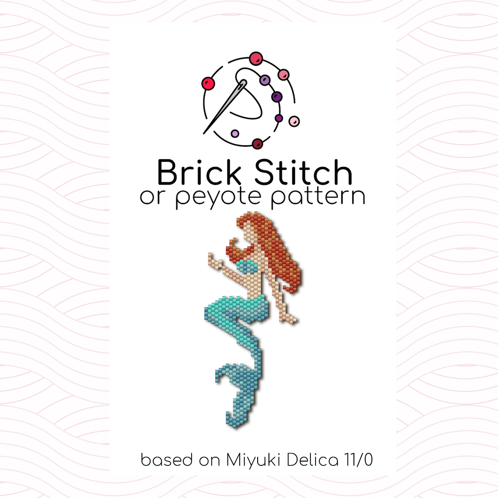 Mermaid Brick Stitch Pattern - Brick or Peyote Stitch Pattern Based on ...