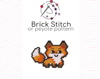 Curious Fox Brick Stitch Pattern Brick or Peyote Stitch Pattern Based ...