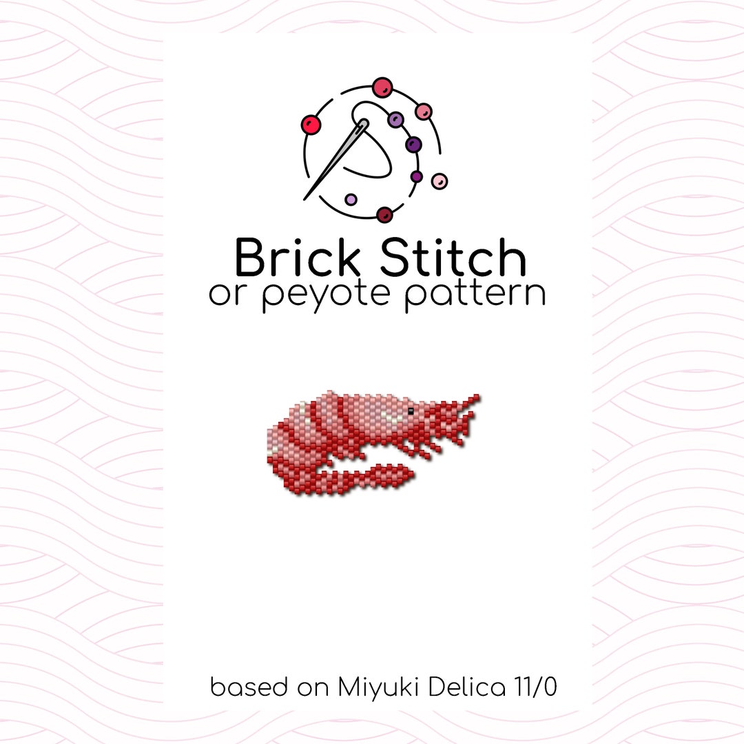 Shrimp Brick Stitch Pattern - Brick or Peyote Stitch Pattern Based on ...