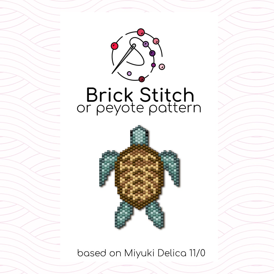 Sea Turtle Brick Stitch Pattern - Brick or Peyote Stitch Pattern Based ...