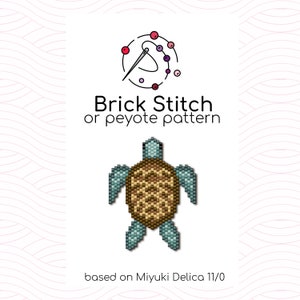 Sea Turtle Brick Stitch Pattern - Brick or Peyote Stitch Pattern Based ...