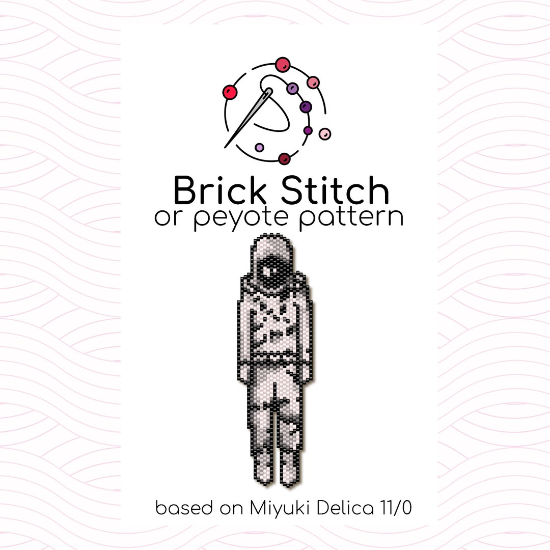 Space Astronaut Brick Stitch Pattern - Brick or Peyote Stitch Pattern Based on Miyuki Delica ...