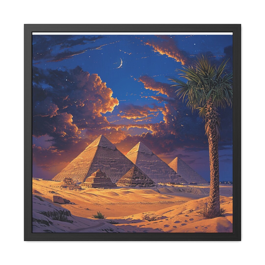 Pyramids of Giza Landmark Skyline Framed Poster Surreal/realism Art ...