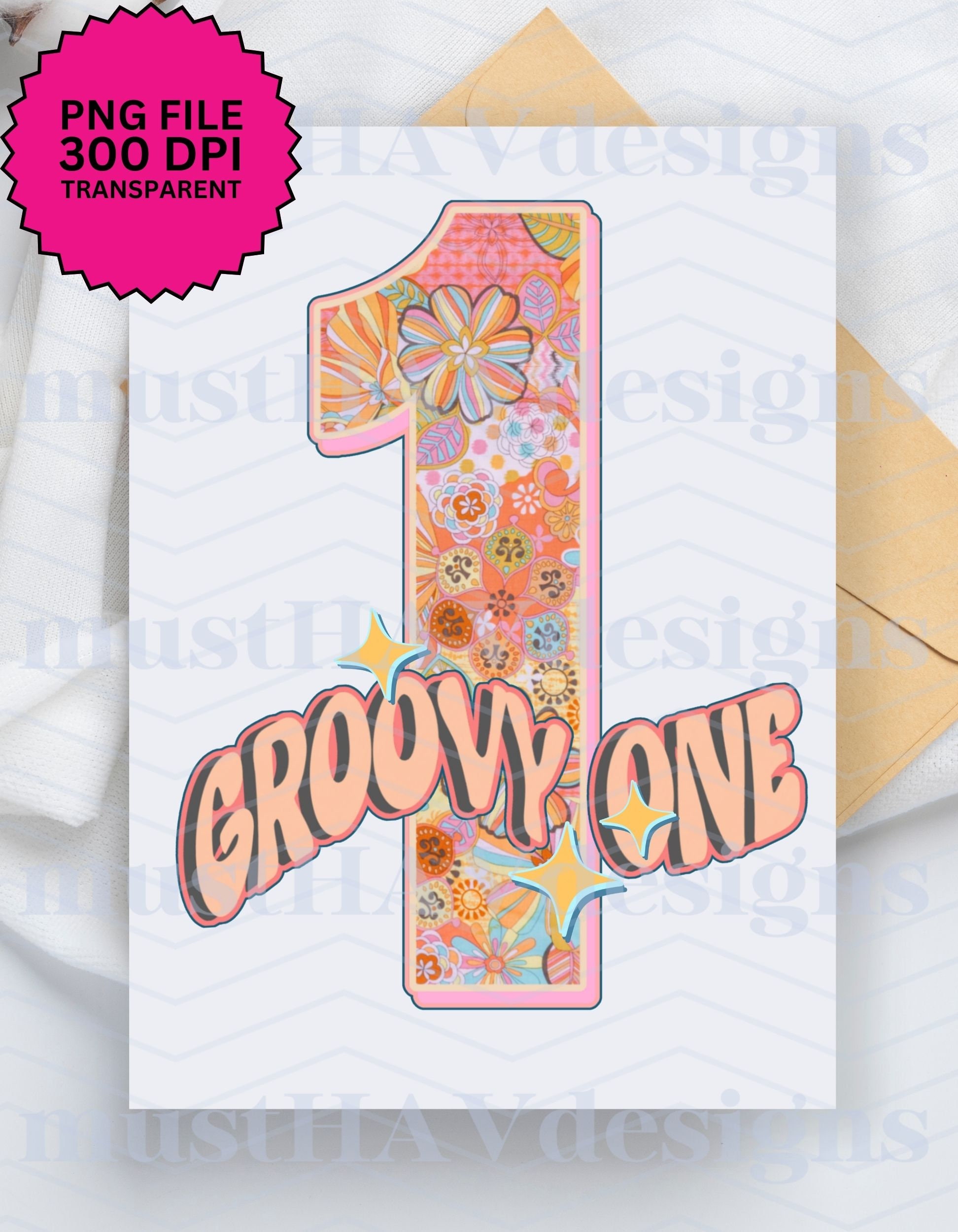 Groovy 1st Birthday PNG Retro Groovy One Girls 1st Birthday PNG ...