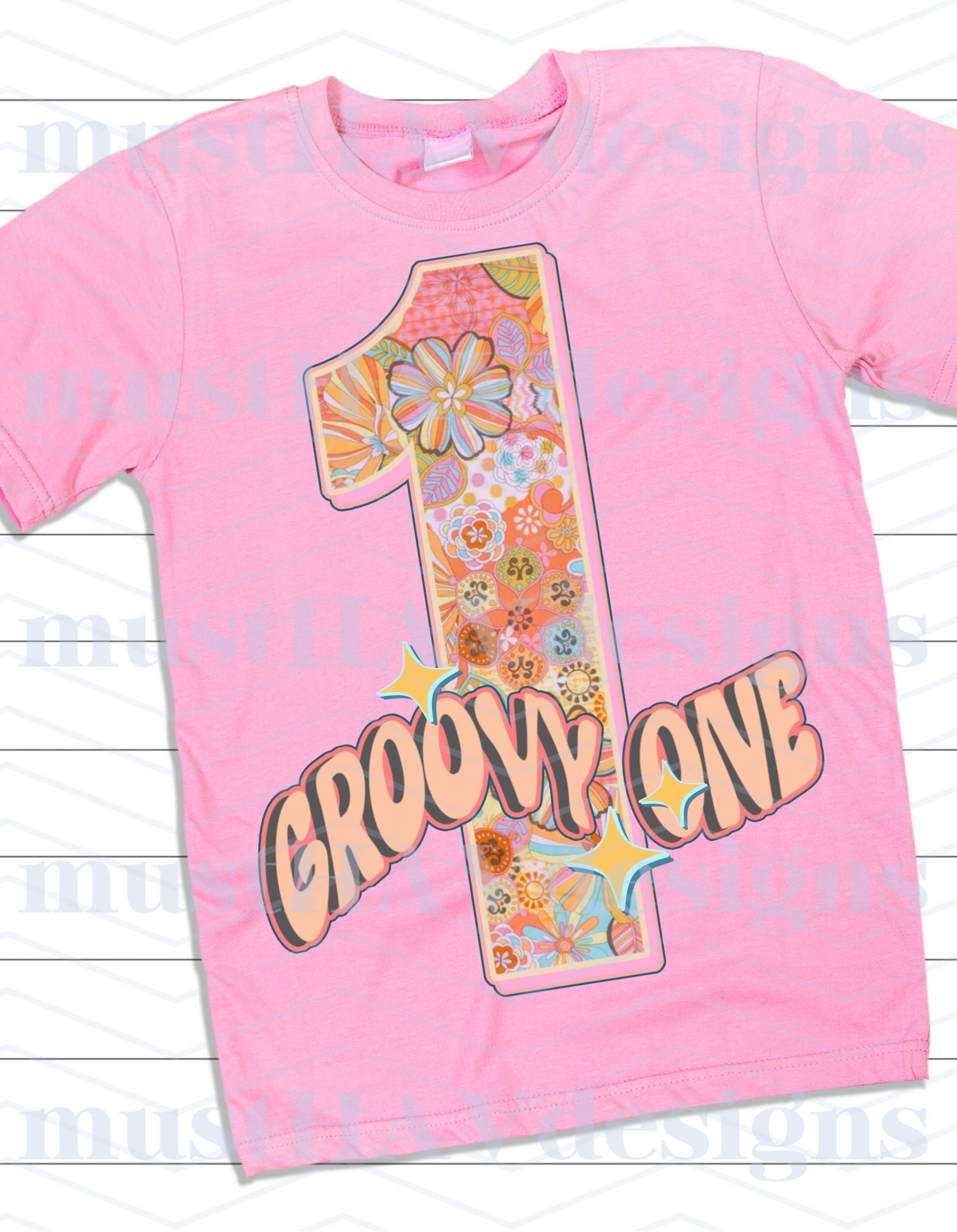 Groovy 1st Birthday PNG Retro Groovy One Girls 1st Birthday PNG ...