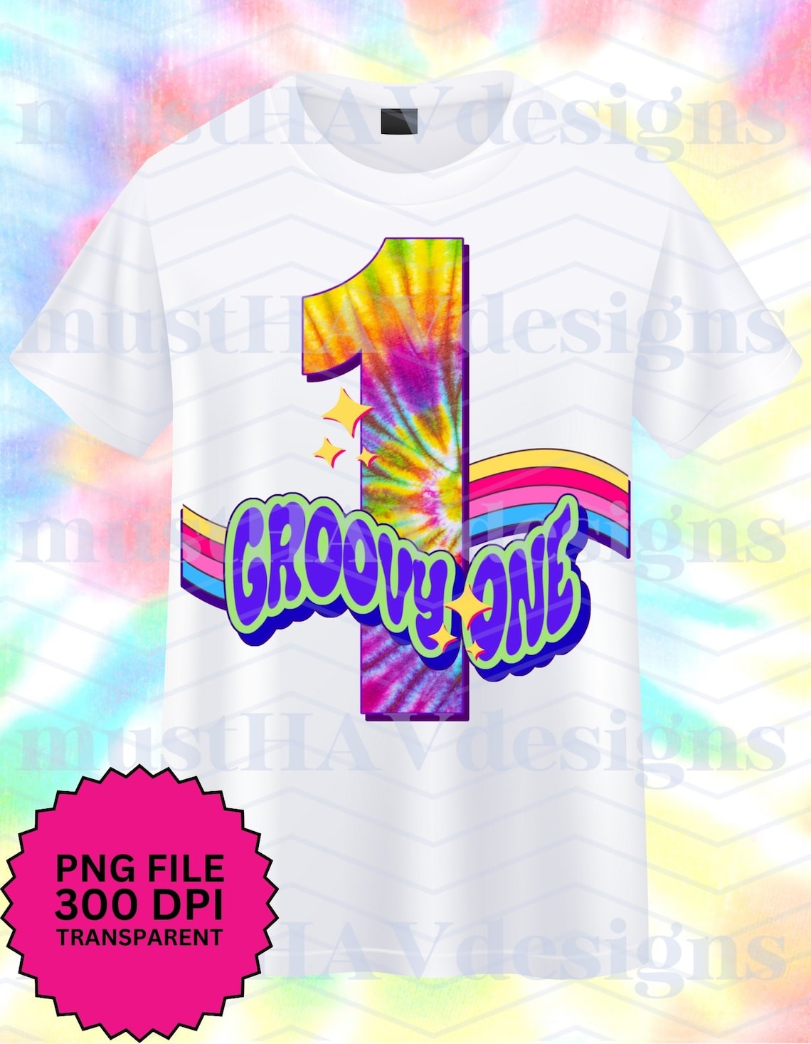 Groovy One Birthday PNG One Year Old Birthday Groovy File Designs for ...