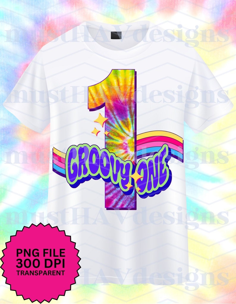 Groovy One Birthday PNG One Year Old Birthday Groovy File Designs for ...