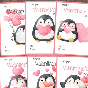 Printable Valentines Penguin Valentines Class Valentines Valentine's ...