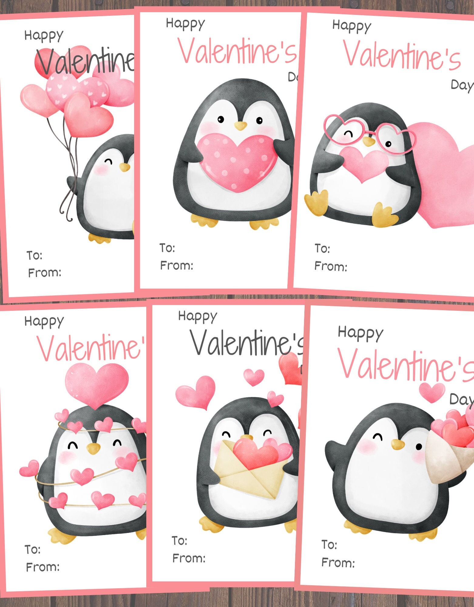 Printable Valentines Penguin Valentines Class Valentines Valentine's ...