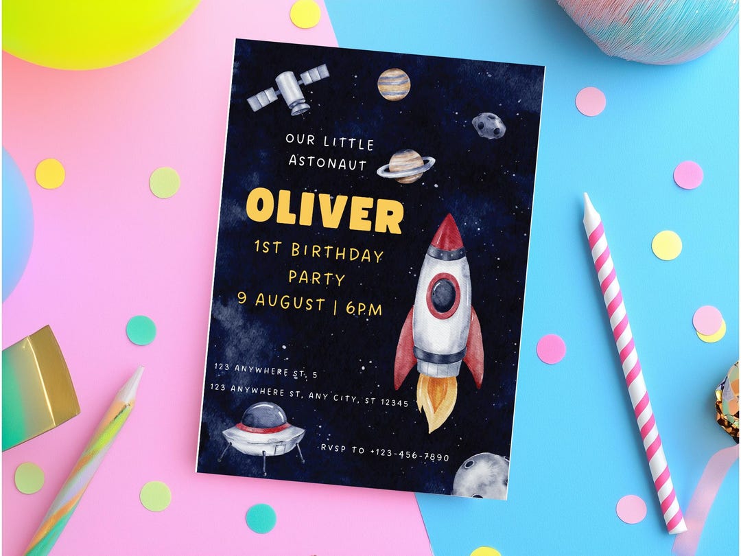 Cosmos Birthday Invitation Customizable Space Adventure for Kids ...