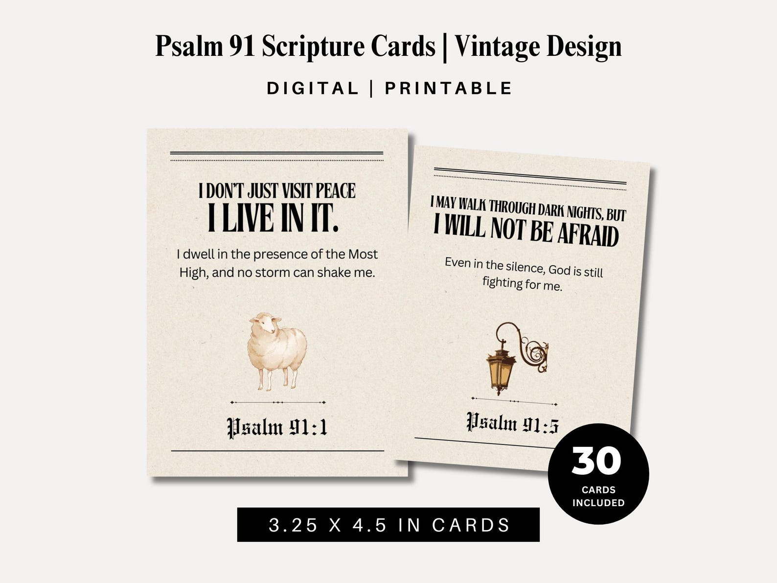 Psalm 91 Bible Verse Flash Cards: Christian Scripture Cards (PDF ...