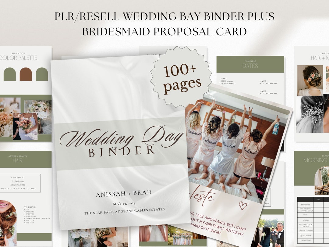 PLR Wedding Planner Bridesmaid Proposal Template Wedding Canva Template ...