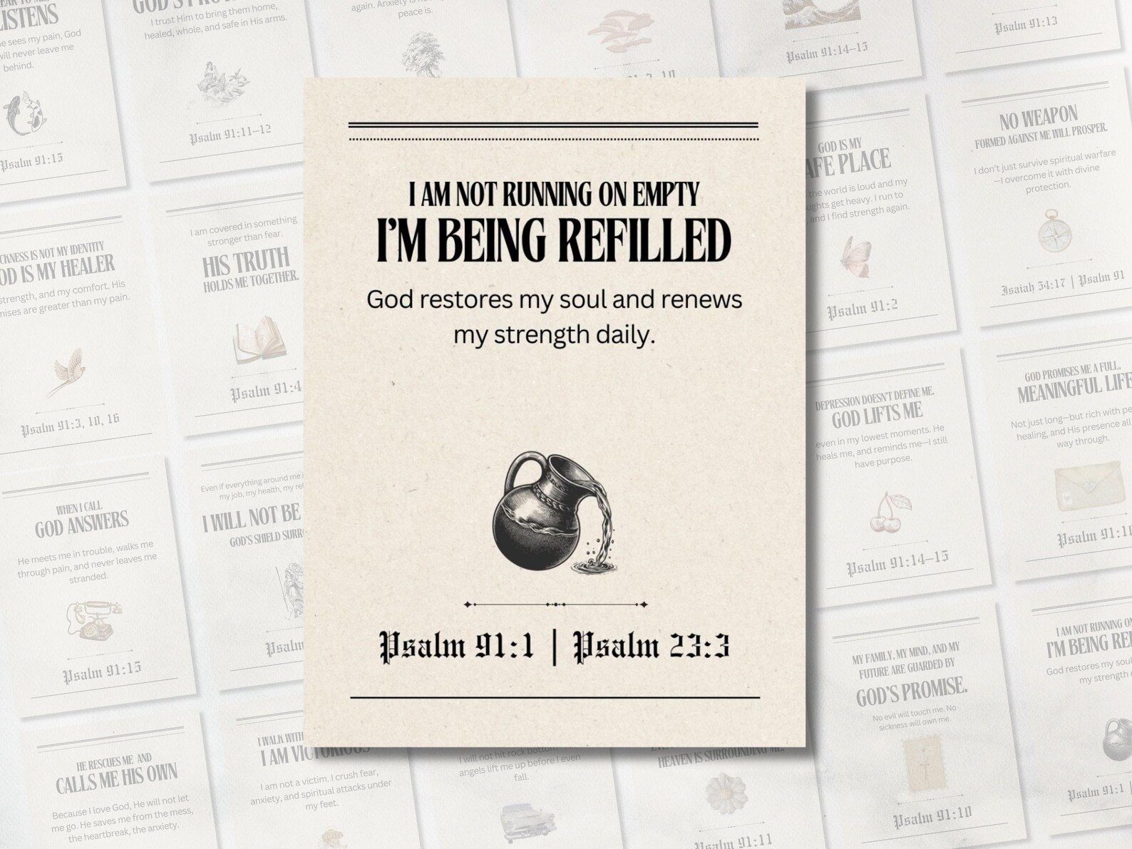 Psalm 91 Bible Verse Flash Cards: Christian Scripture Cards (PDF ...