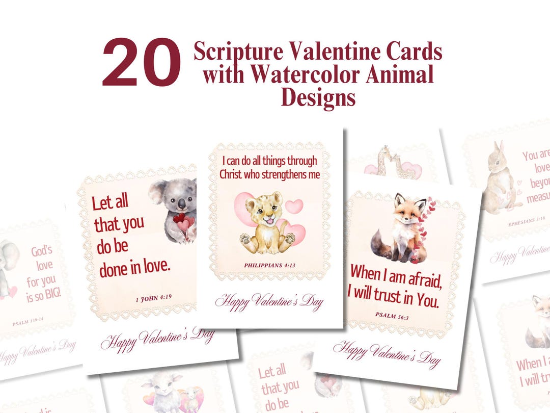 Valentines Scripture Cards Printable Bible Verse Valentines Cards ...