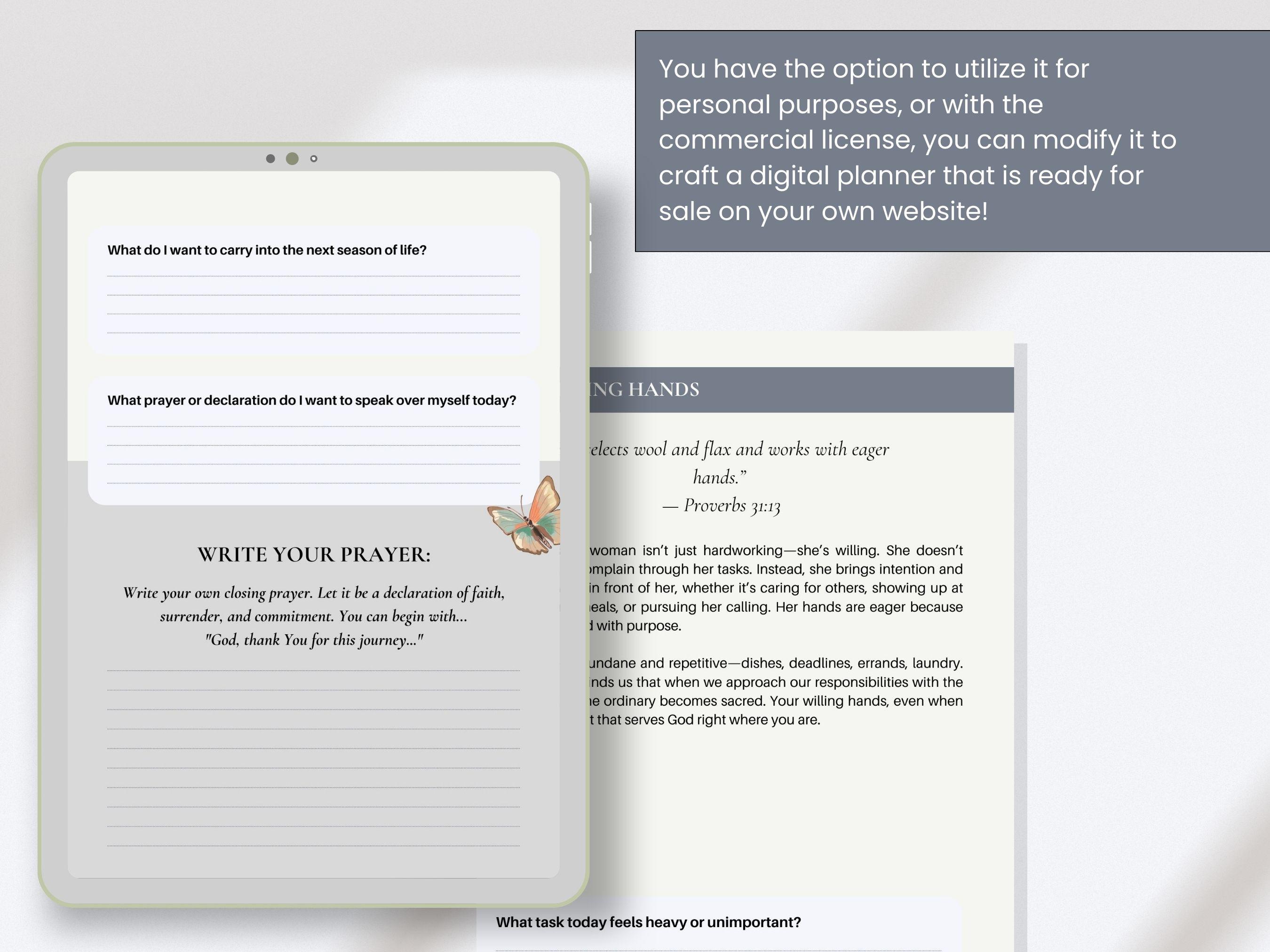 Proverbs 31 Journal Template PLR Christian Journal Template Hyperlinked ...