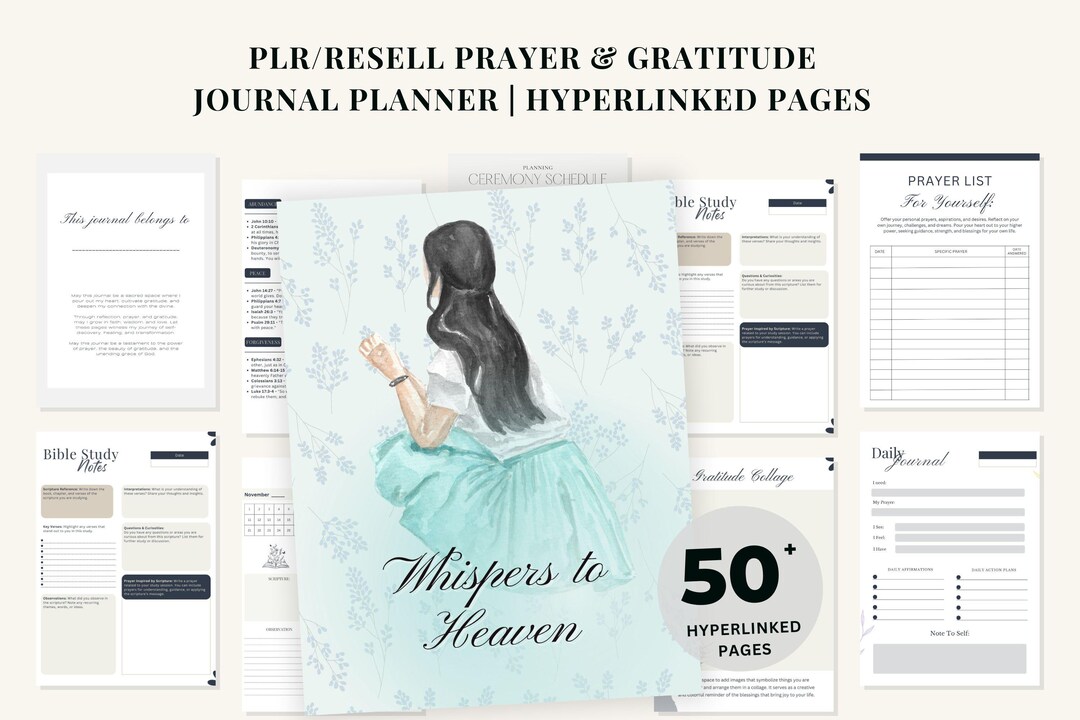 PLR Digital Bible Study Journal Planner Christian Journal KDP Prayer ...