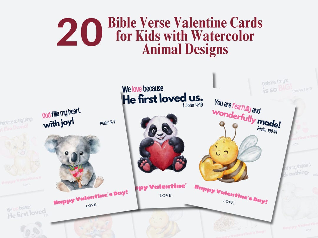Valentines Scripture Cards for Kids Christian Valentines Tags ...