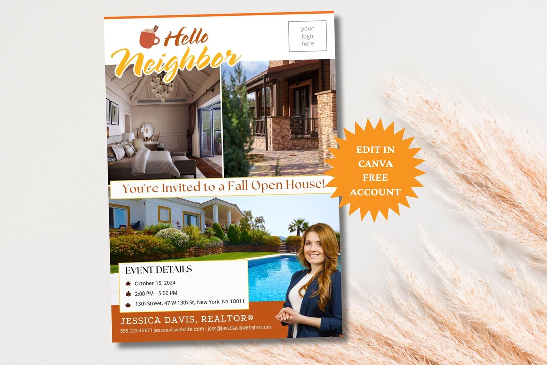 Hello Neighbor Flyer Pumpkin Spice Real Estate Advice Flyer Fall Real ...