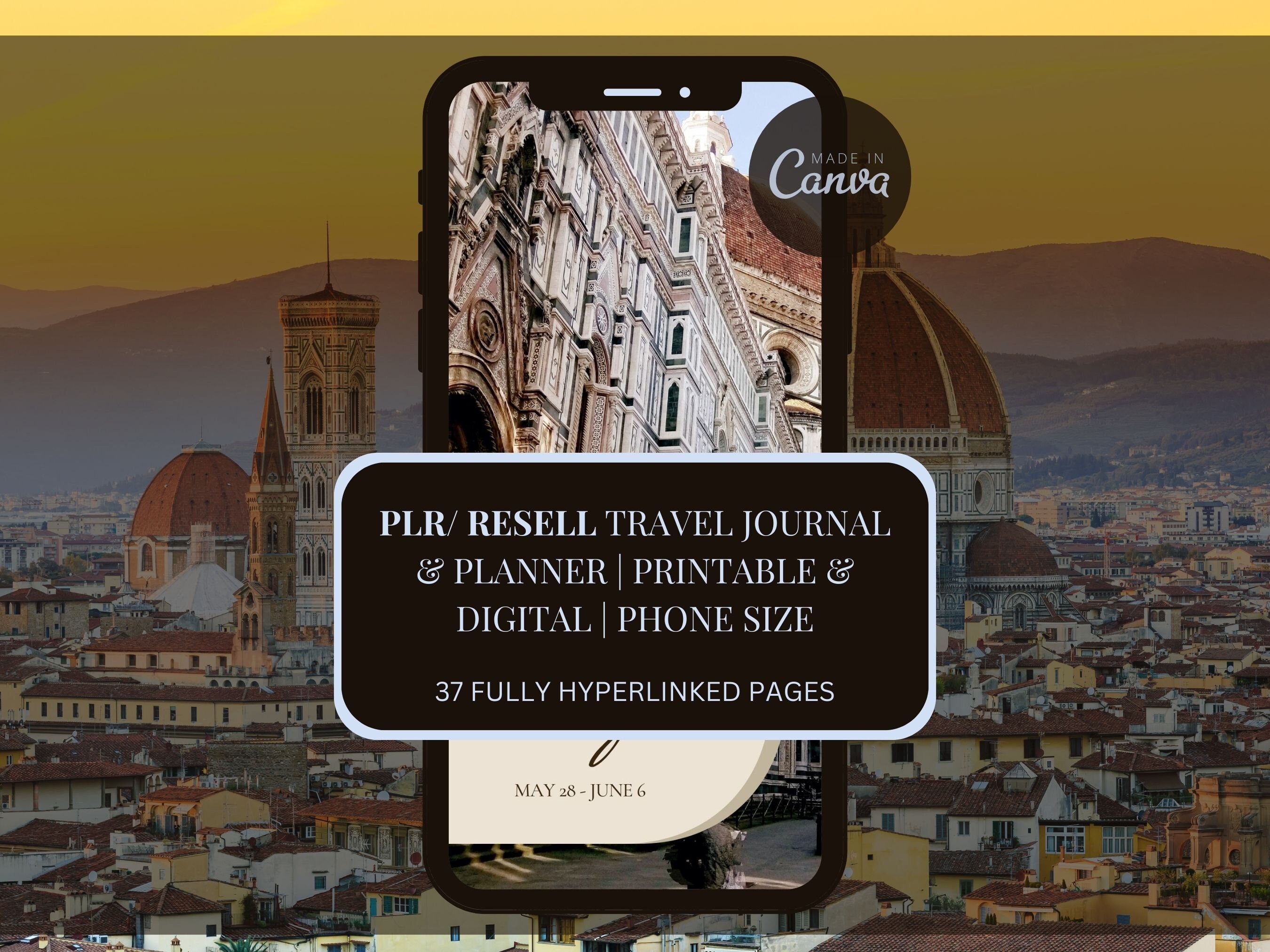 Travel Itinerary Mobile Template Plr/resell Mobile - Etsy