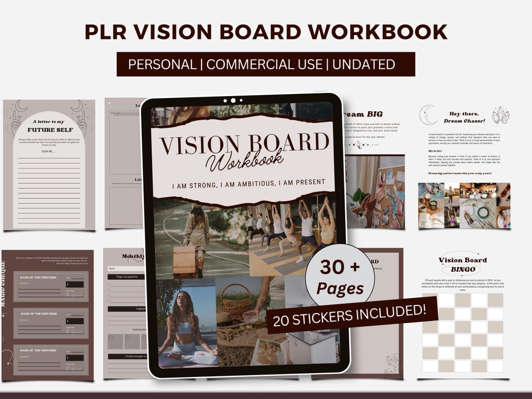 2025 Vision Board Template Manifestation Journal Vision Board Printable ...