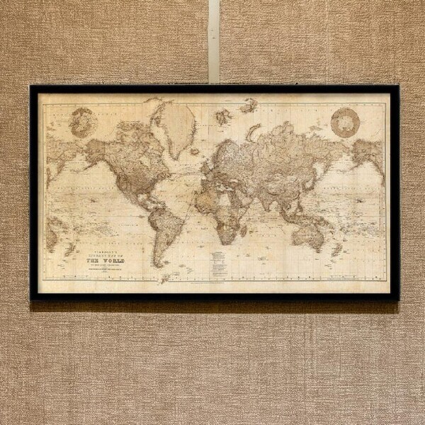 Beautiful World Map Vintage Atlas - Etsy