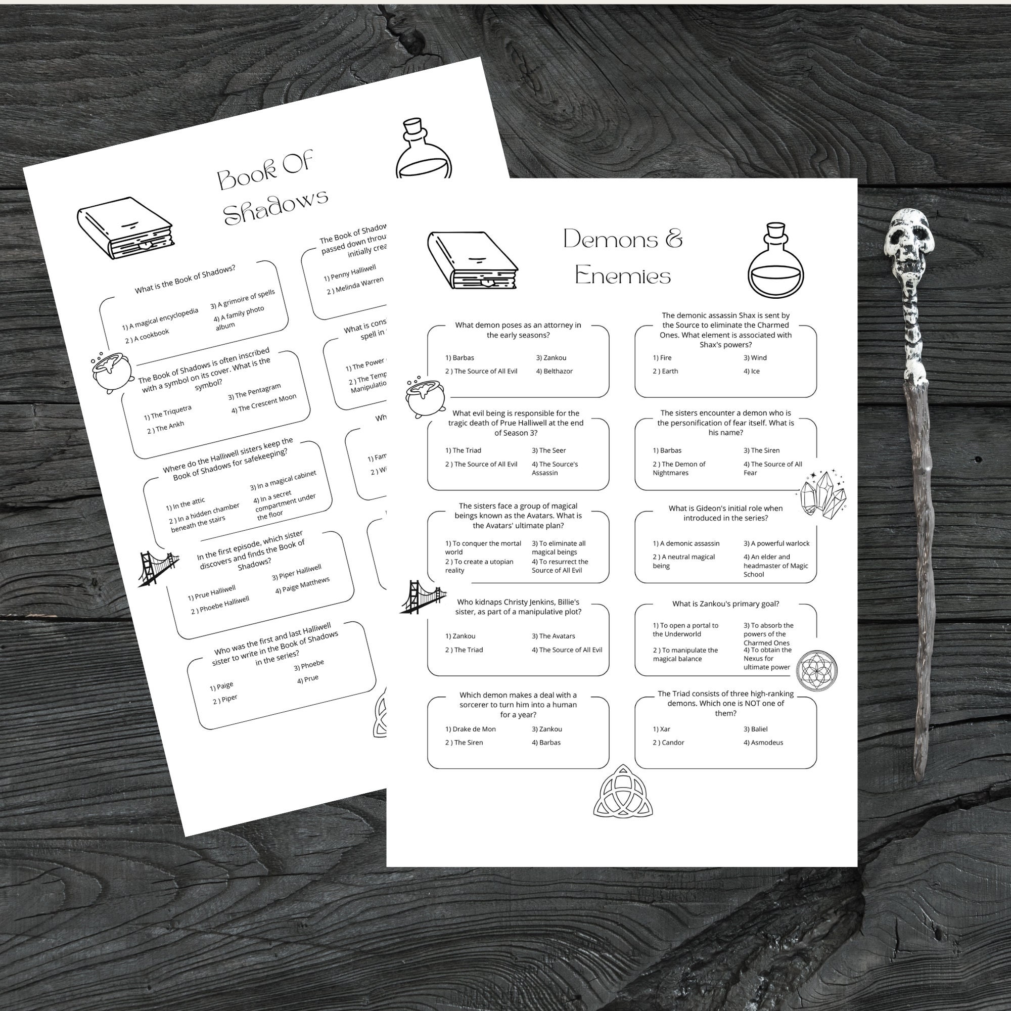 Printable PDF Charmed, Halliwell Sisters, Ultimate TV Series Trivia ...