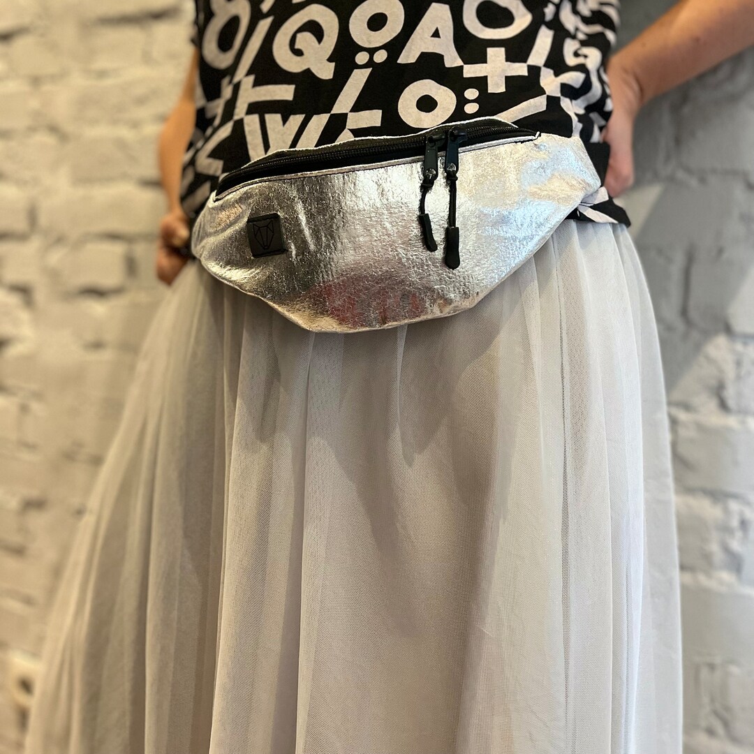 Washpapa Handbag, Silver Fanny Pack, Urban Bag, Shoulder Bag, Sparkling ...