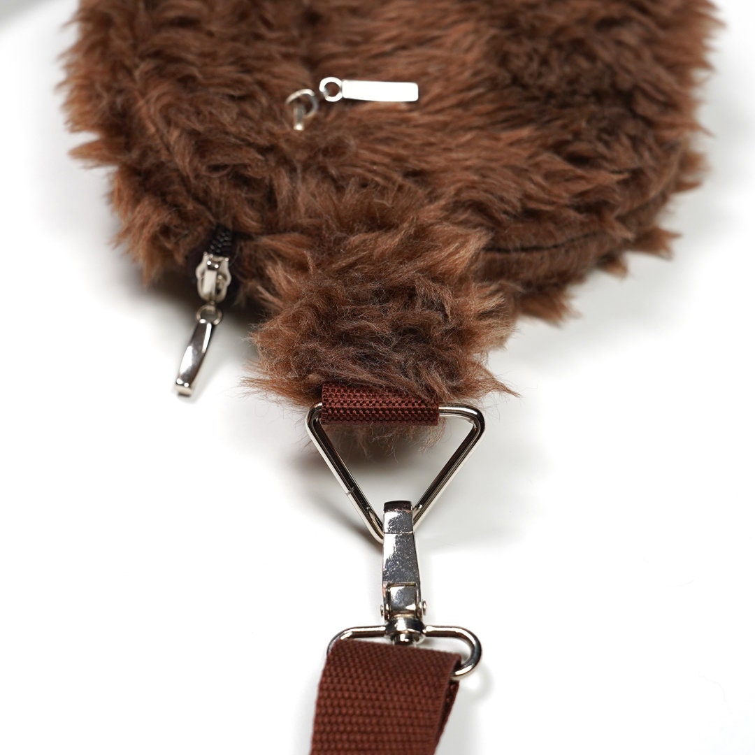 Plush Fanny Pack, Cute Clutch Bag, Brown Crossbody Bag, Teddy Bear ...