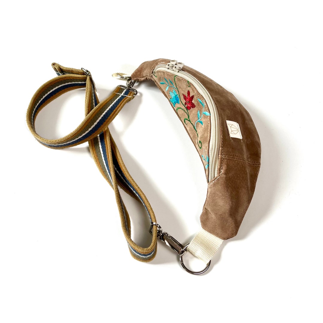 Beige Fanny Pack From Upcycled Leather Sustainable Hip Bag or Waist Bag ...