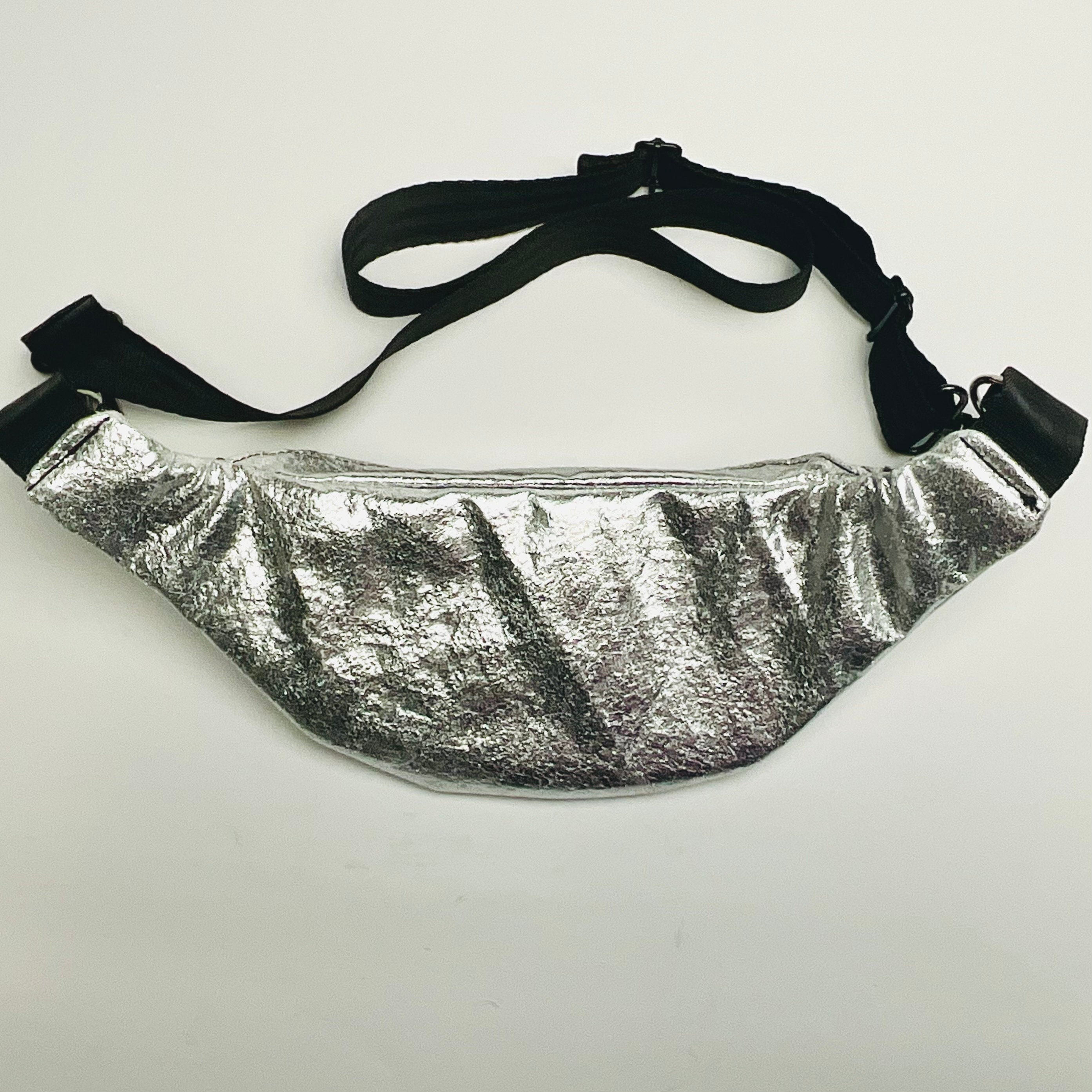 Silver Fanny Pack, Urban Belt Bag, Shoulder Bag, Sparkling Handbag - Etsy