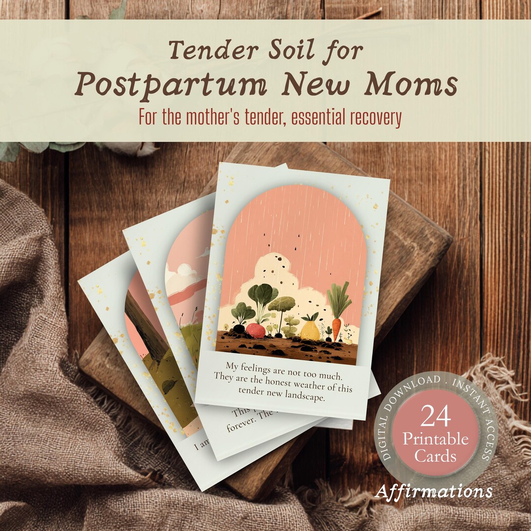 Postpartum Affirmation Cards | Printable Deck for New Moms, Baby Blues ...