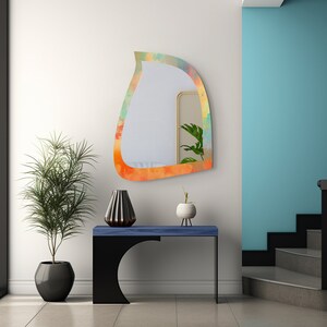 Large Wavy Mirror for Living Room Wall Decor , Farmhouse Modern Mirror ...