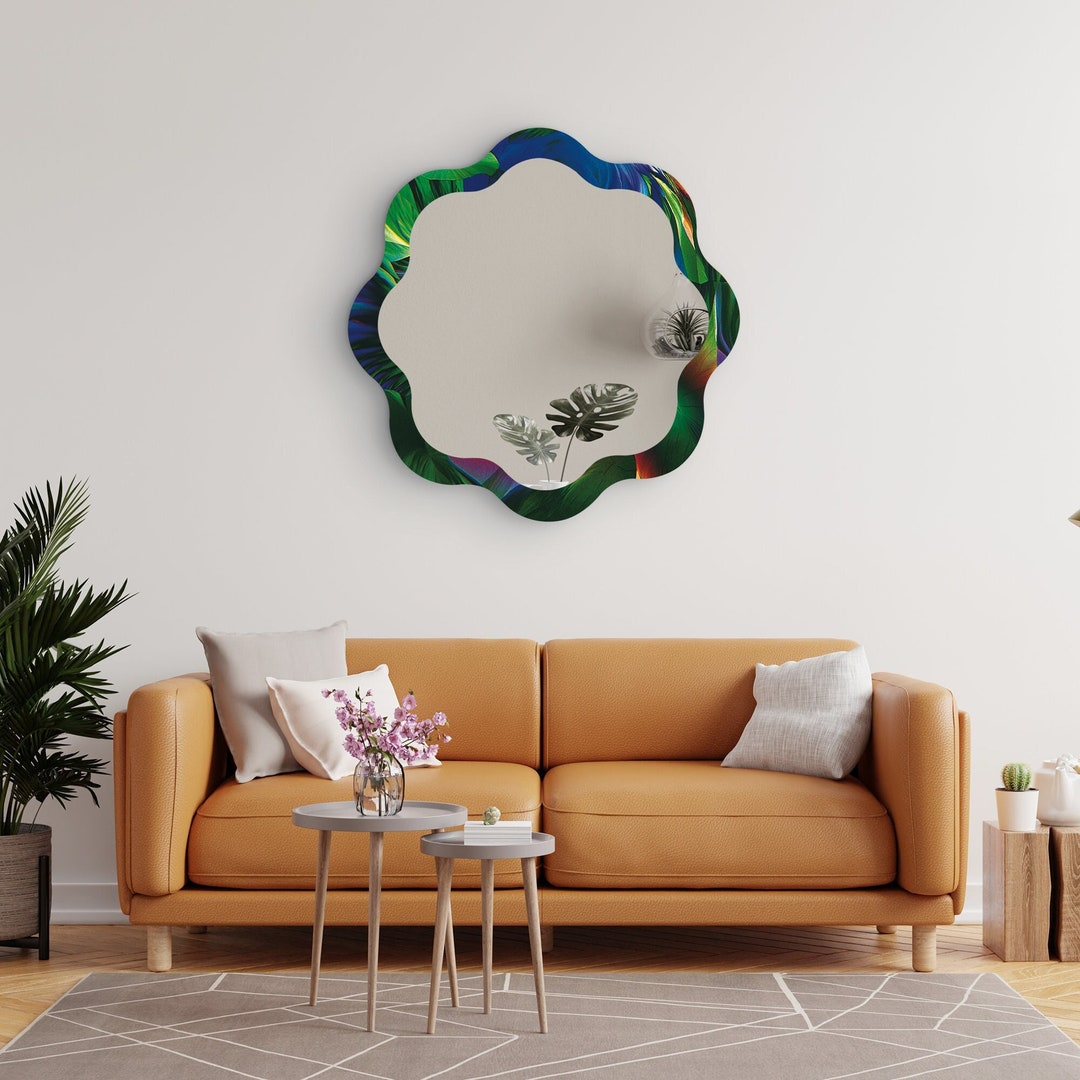 Colored Glass Mirror for Entryway , Mirror Wall Decor Modern - Etsy