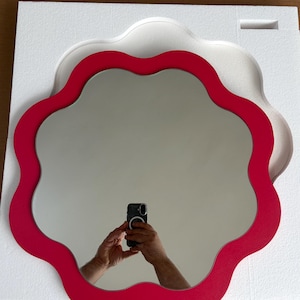 Red Flower Mirror, Modern Wall Decor - Etsy