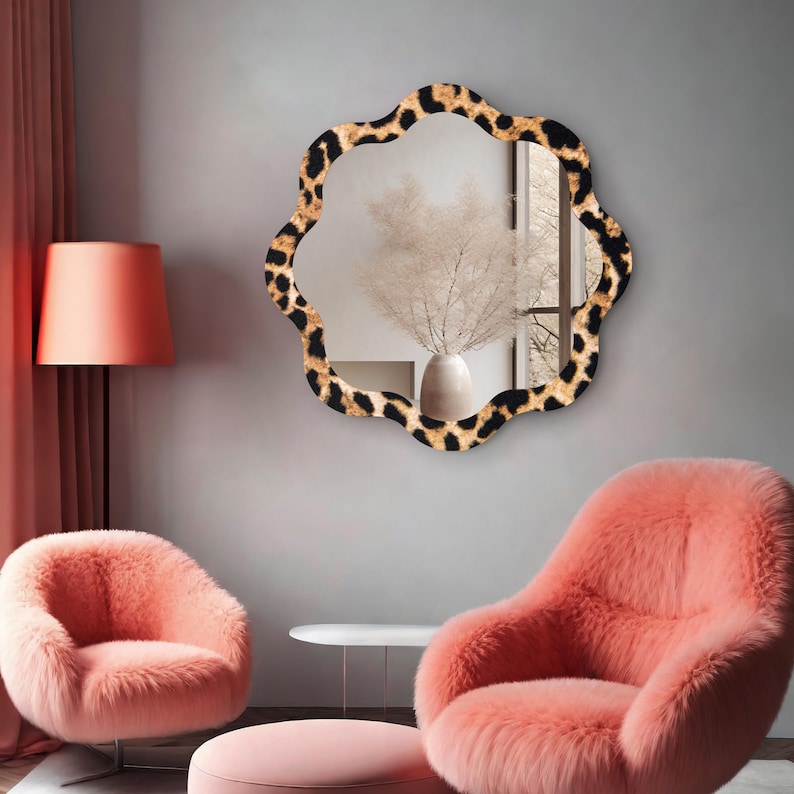 Leopard Print Mirror for Wall , Mirror for Living Room Over Fireplace ...