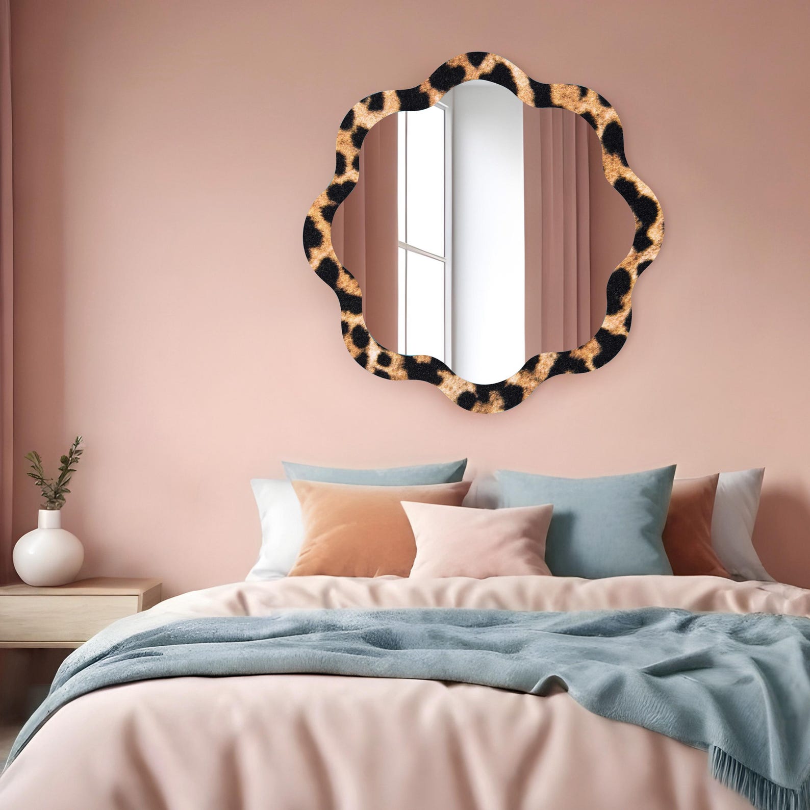 Leopard Print Mirror for Wall , Mirror for Living Room Over Fireplace ...