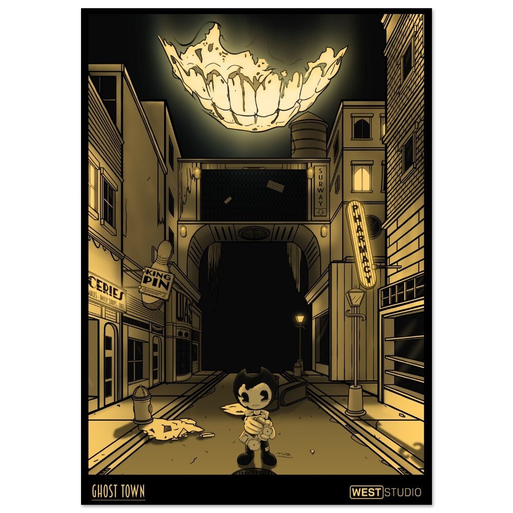 Ghost Town Bendy & the Dark Revival Art Print Poster - Etsy