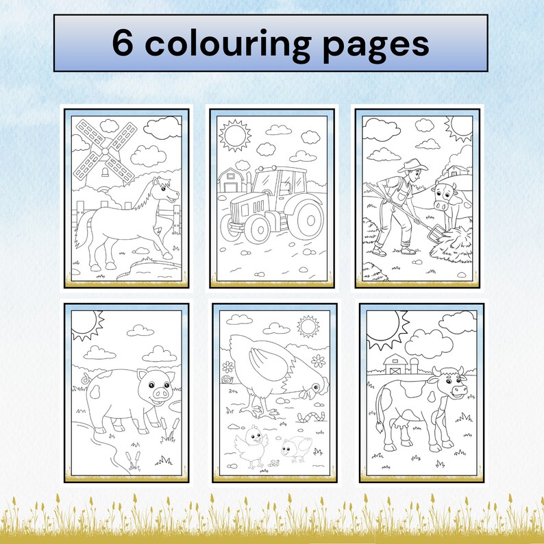 Farmyard Colouring and Puzzle Pack for Kids Farm Themed - Etsy