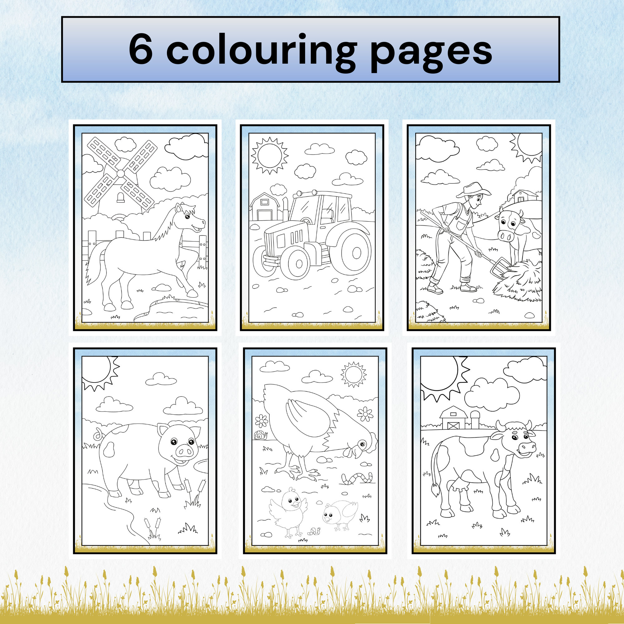 Farmyard Colouring and Puzzle Pack for Kids - Farm Themed Activity ...