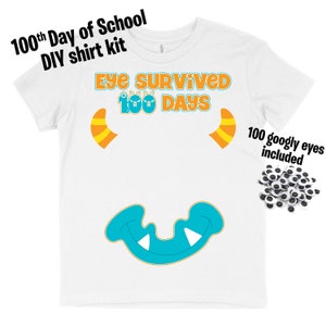 100th Day of School DIY Monster Eyes Shirt Kit, 100th Day of School ...