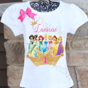 Disney Princess Birthday Shirt, Disney Princesses Birthday Shirt, Disney Princess Birthday ...