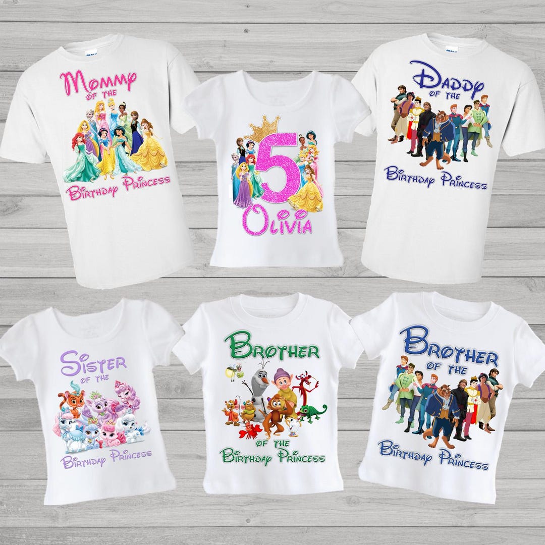 Disney Princess Family Birthday Shirts, Disney Princesses Birthday Shirt, Princess Birthday ...