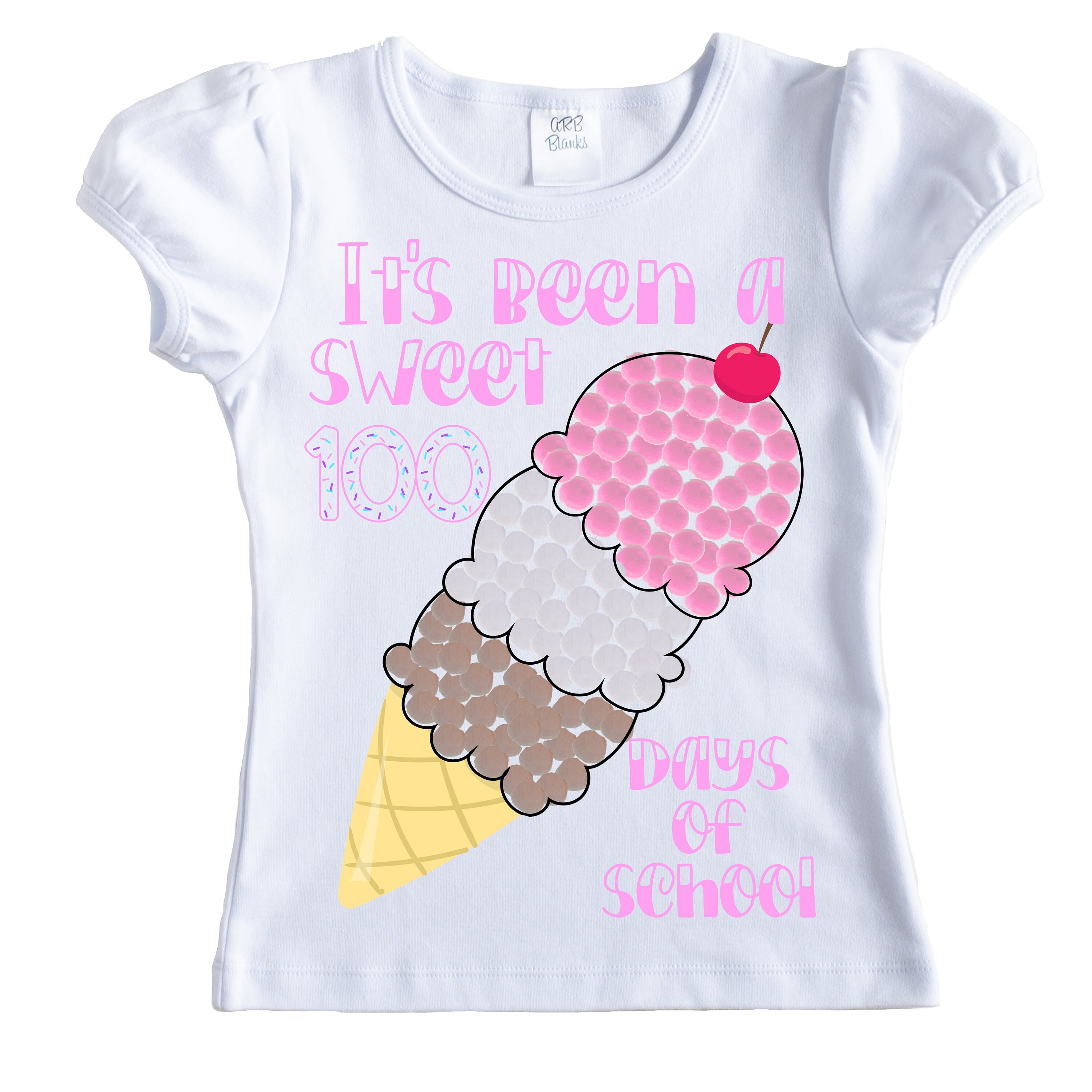 100th Day of School DIY Ice Cream Cone Shirt Kit, 100th Day of School ...
