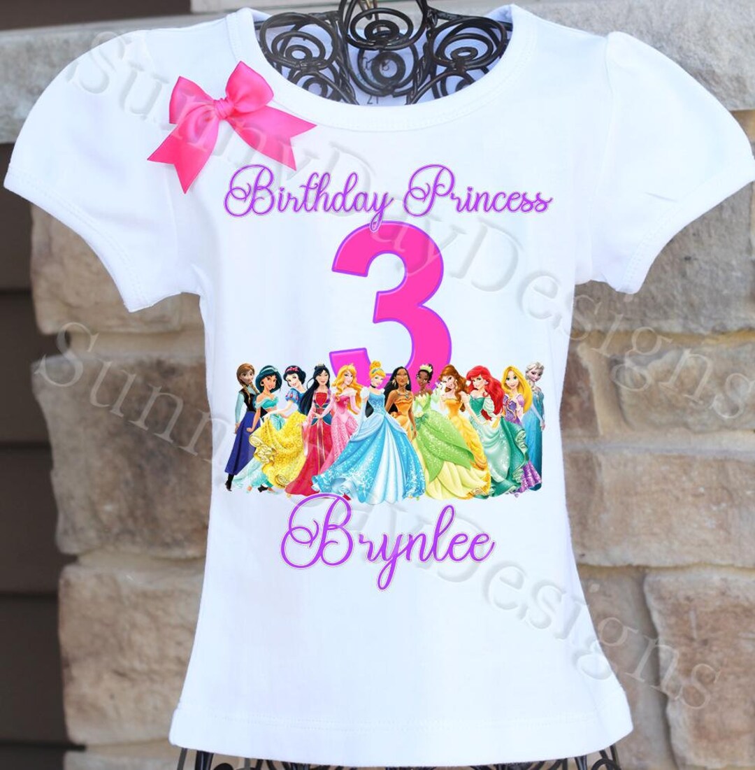 Disney Princess Birthday Shirt, Disney Princesses Birthday Shirt, Disney Princess Birthday ...