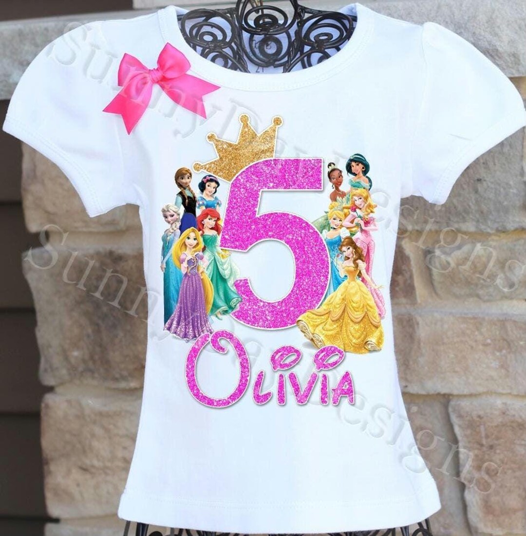 Disney Princess Birthday Shirt, Disney Princesses Birthday Shirt, Disney Princess Birthday ...