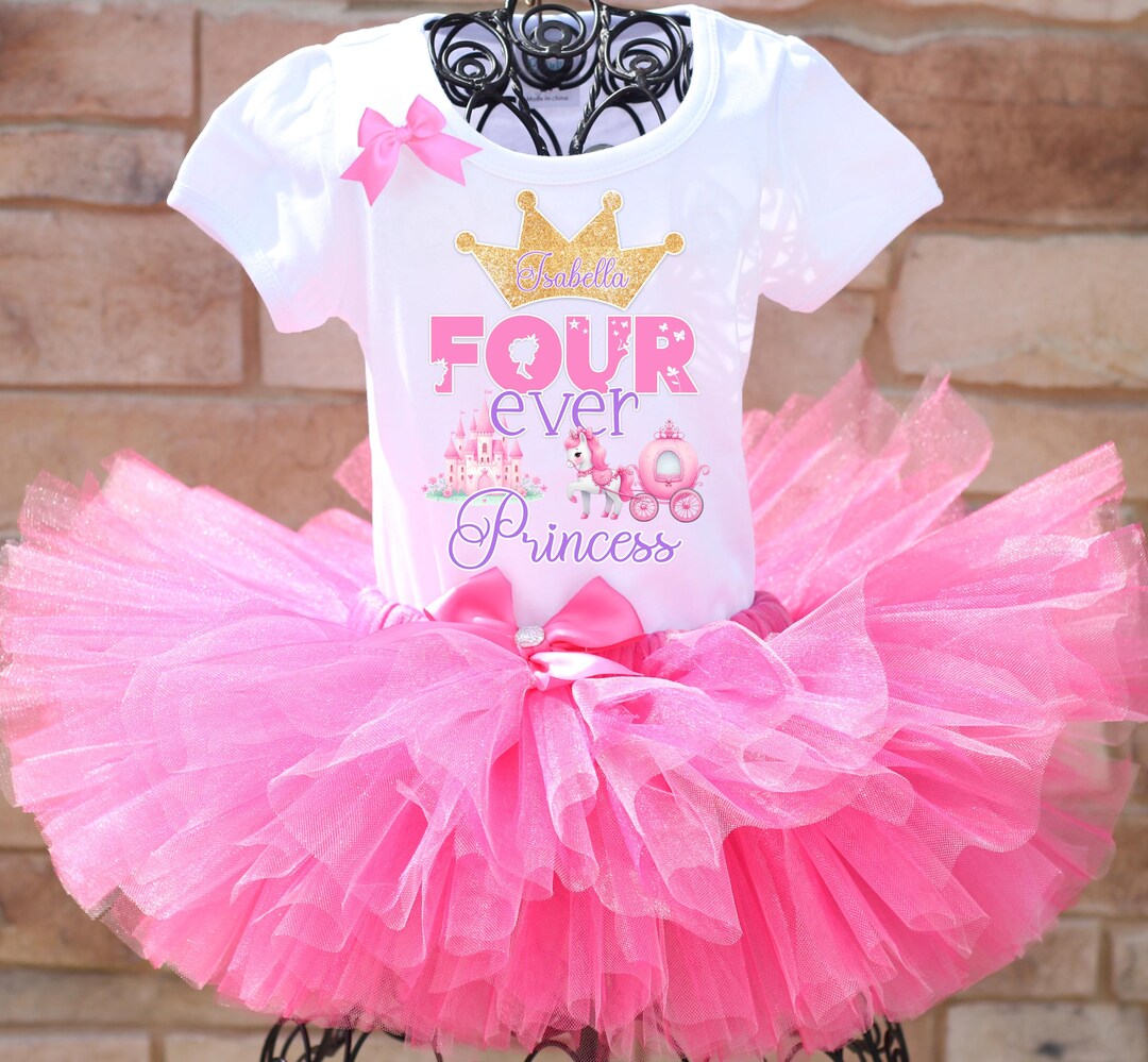 Fourever Princess Birthday Tutu Outfit, Four-ever Princess Birthday ...