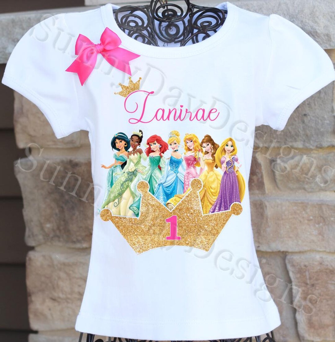 Disney Princess Birthday Shirt, Disney Princesses Birthday Shirt, Disney Princess Birthday ...