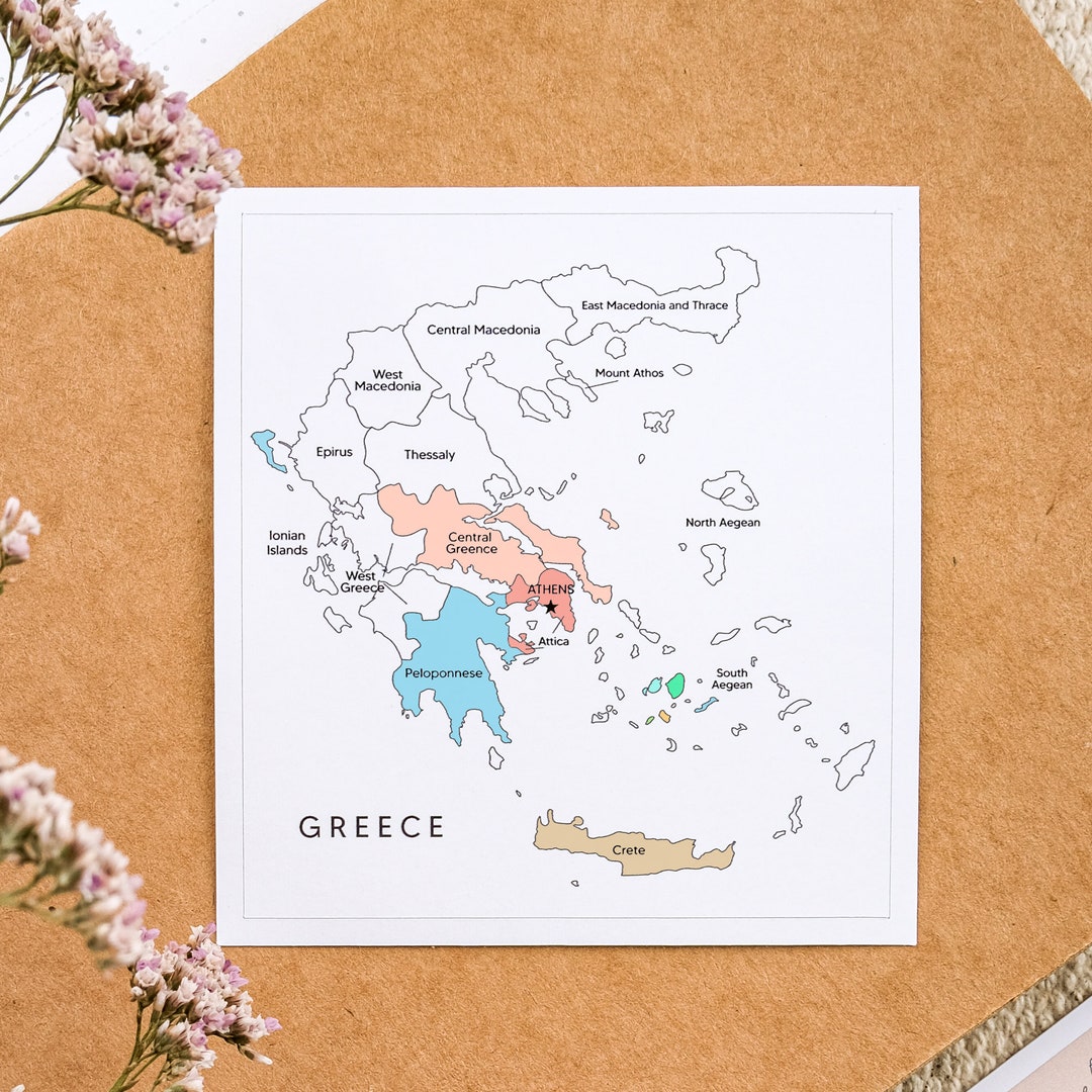 Greece Map Sticker, Travel Tracker Map Sticker, Greece Travel Map ...