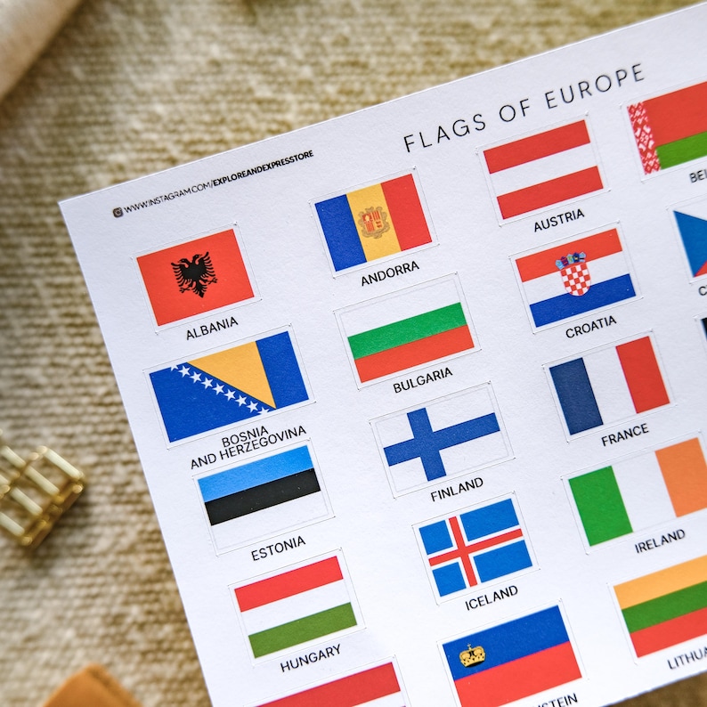 Europe Flag Stickers, Country Flags Stickers, Countries of Europe Flags ...