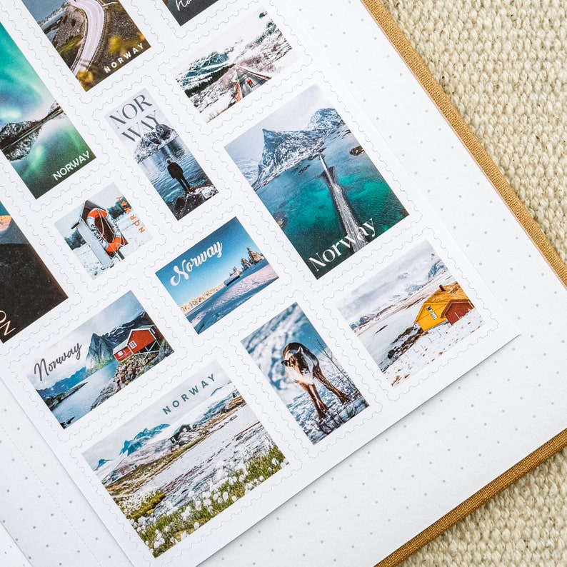 Norway Stickers - Decorative Stamp Stickers for Crafts and Journals ...